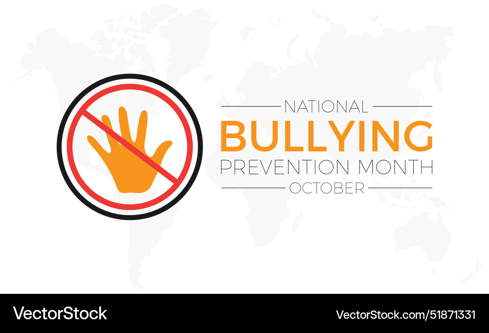 National bullying prevention month in october Vector Image