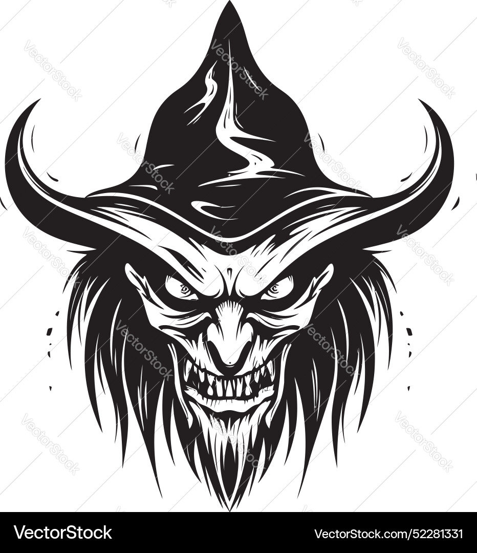 Nightshade noir gothic witch monster logo Vector Image