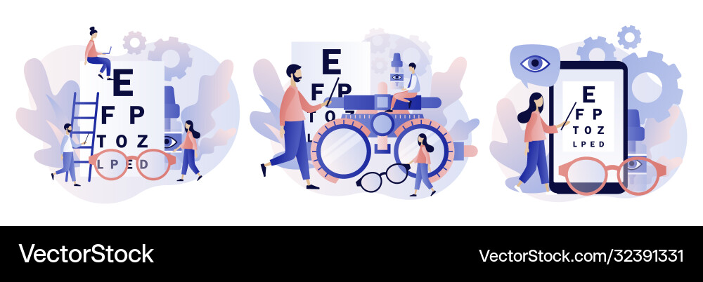 Ophthalmology concept eye check up Royalty Free Vector Image