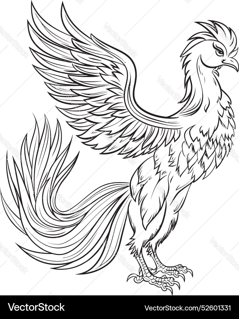 Phoenix dominion logo design of mythical bird Vector Image