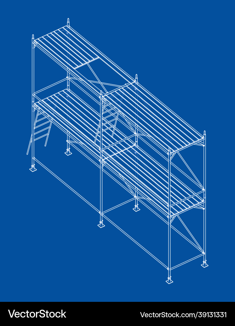 Prefabricated scaffolding orthography Royalty Free Vector