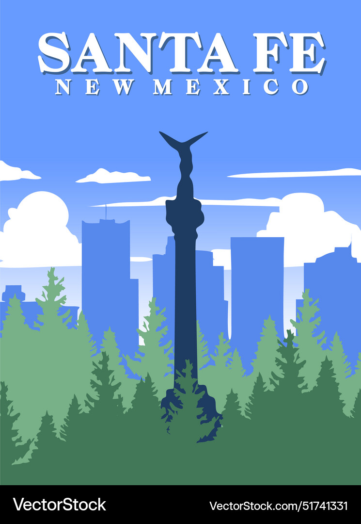 Santa fe new mexico with beautiful views Vector Image