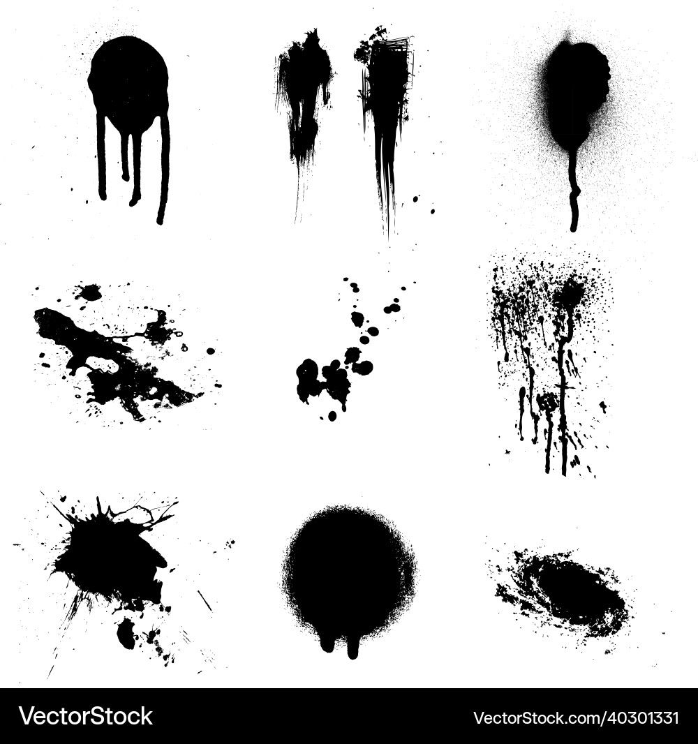 Spray paint set elements isolated to white Vector Image
