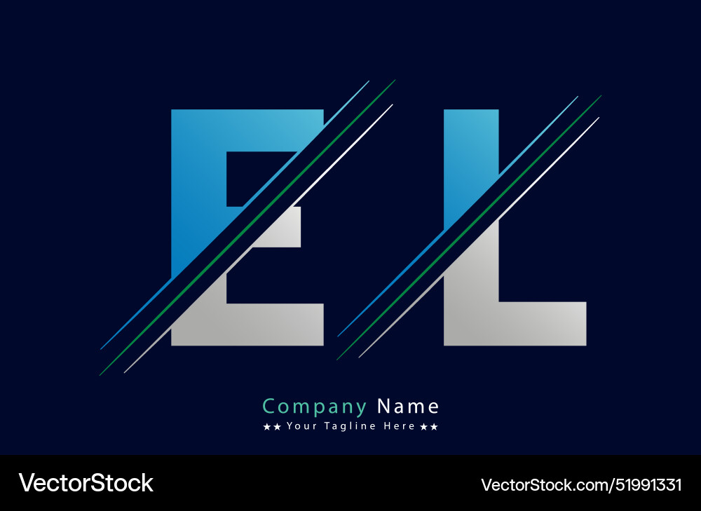 Unique el letter logo icon template Royalty Free Vector