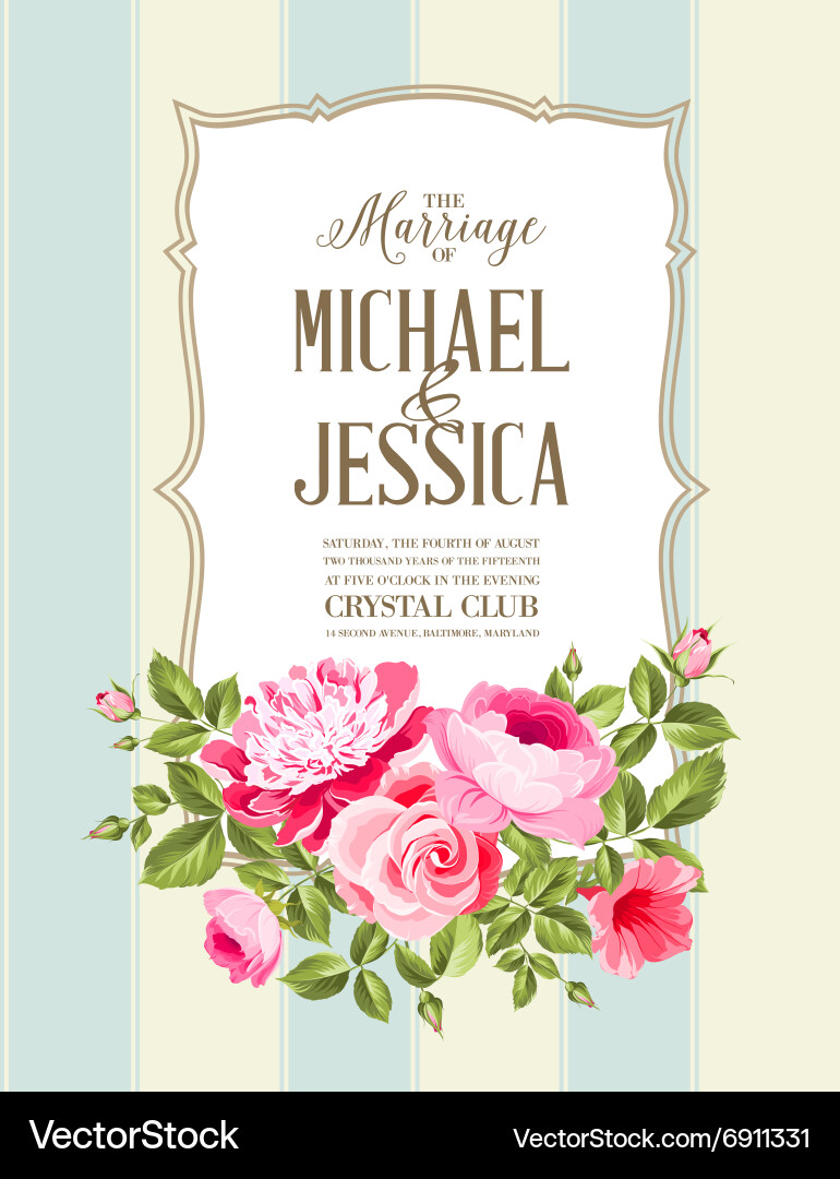 Wedding card Royalty Free Vector Image - VectorStock