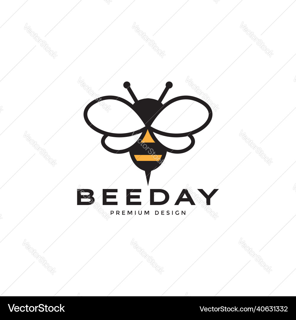 Abstract Black Bee Logo Royalty Free Vector Image