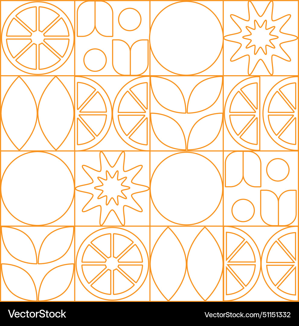 Abstract geometric fruit pattern shapes Royalty Free Vector