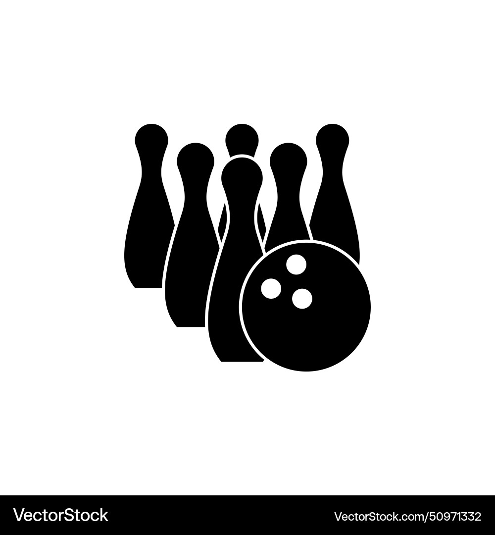 Bowling flat icon Royalty Free Vector Image - VectorStock