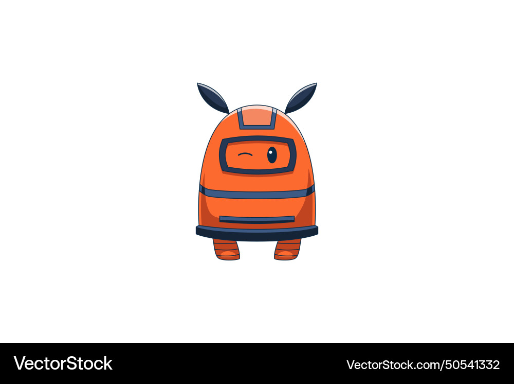 Cute mecha robot character design Royalty Free Vector Image