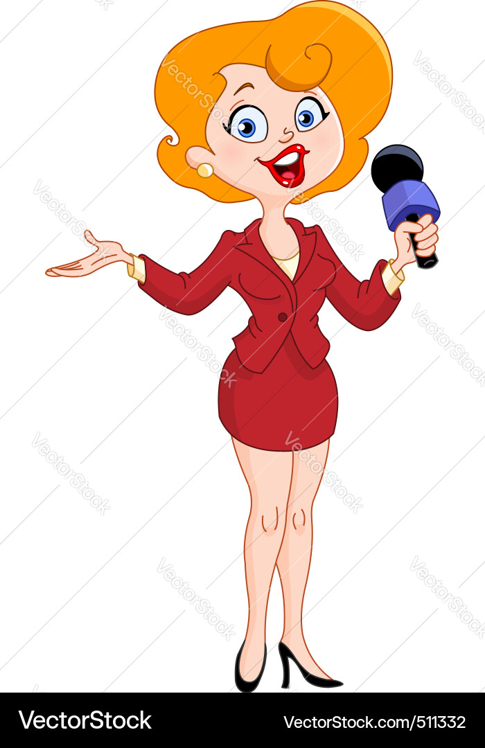 Female reporter Royalty Free Vector Image - VectorStock