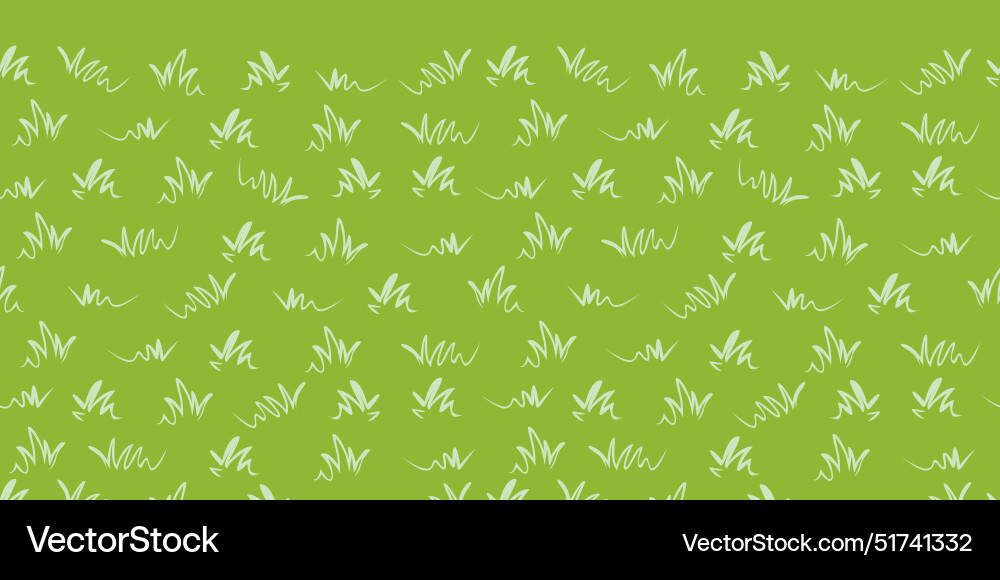 Green grass repeat horizontal border Royalty Free Vector