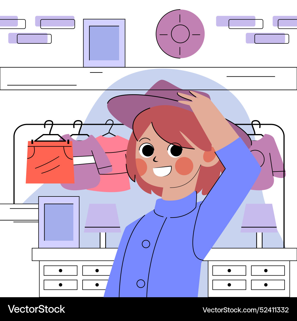 Hand drawn thrift store Royalty Free Vector Image