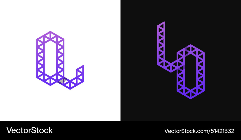 Letters lo and ol polygon logo suitable Royalty Free Vector