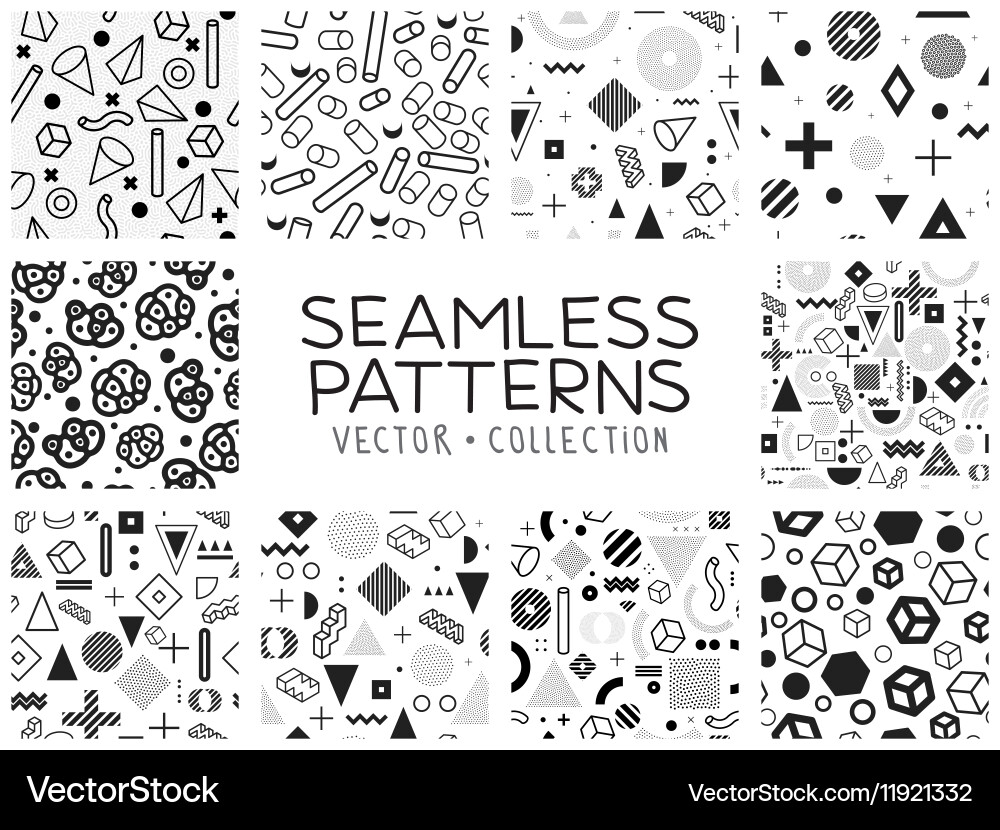Memphis Style Geometric Patterns Royalty Free Vector Image