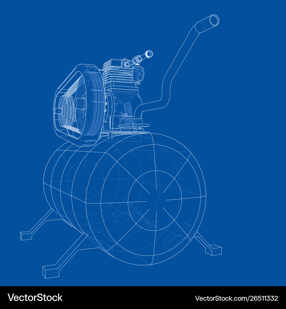 Outline air compressor Royalty Free Vector Image