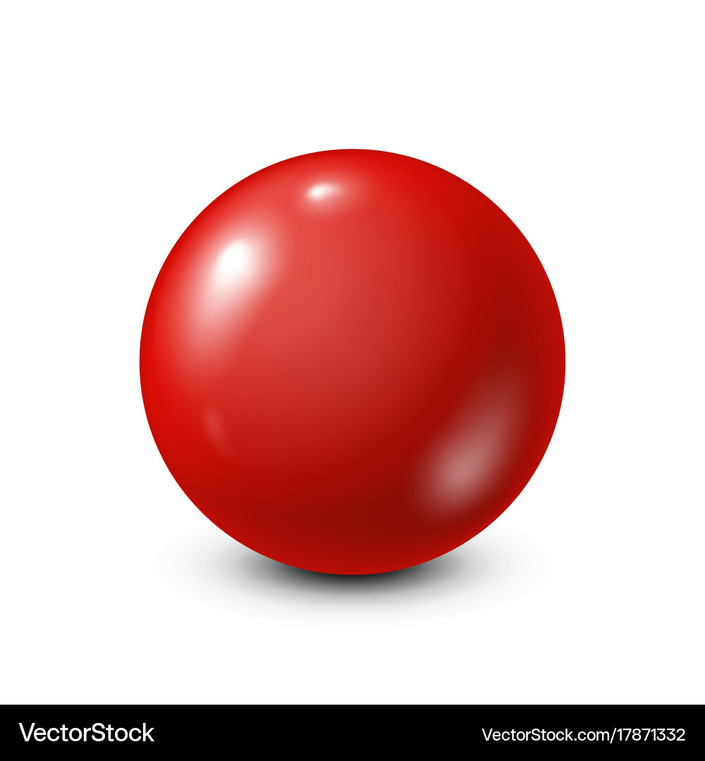Red Billiard Pool Ball Royalty Free Vector Image
