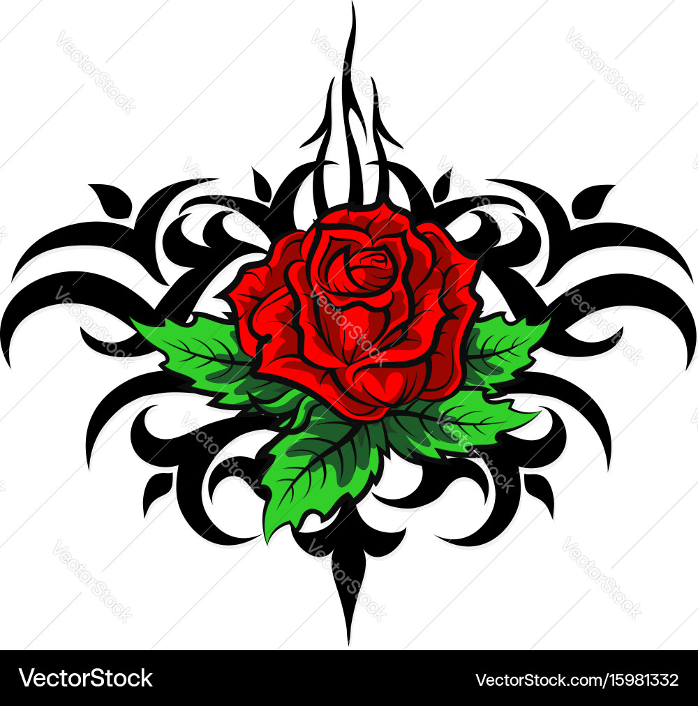 Rose pattern tattoo Royalty Free Vector Image - VectorStock