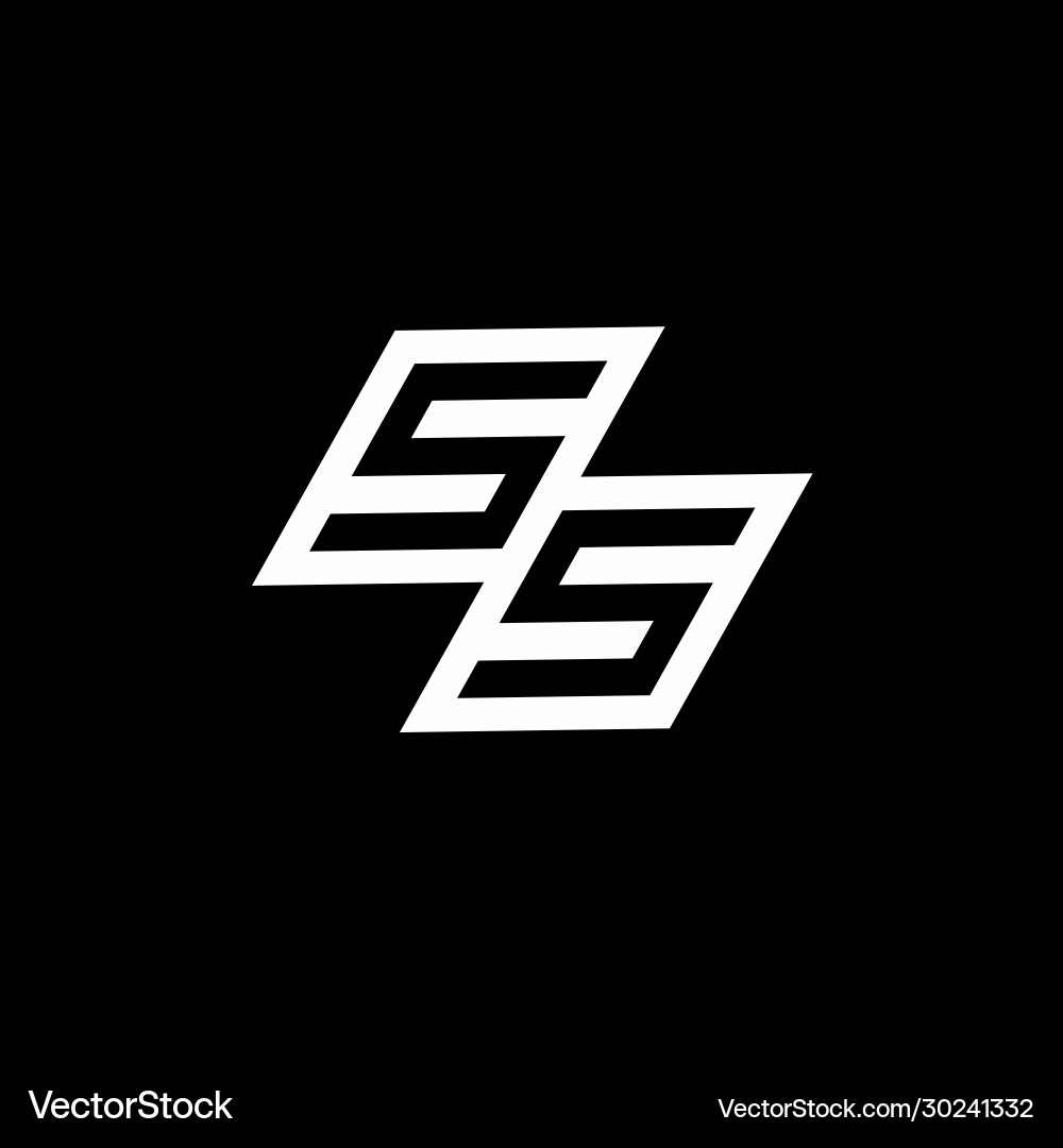 Ss logo monogram with up to down style negative Vector Image
