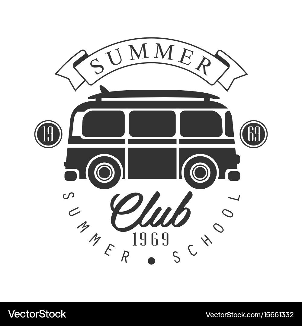 Summer club since 1965 school logo Royalty Free Vector Image