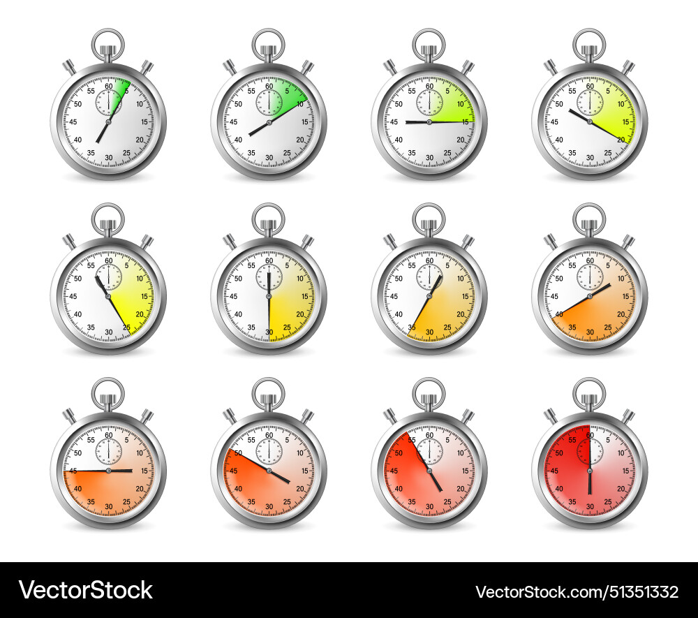 Timers stopwatch sports equipment material Vector Image