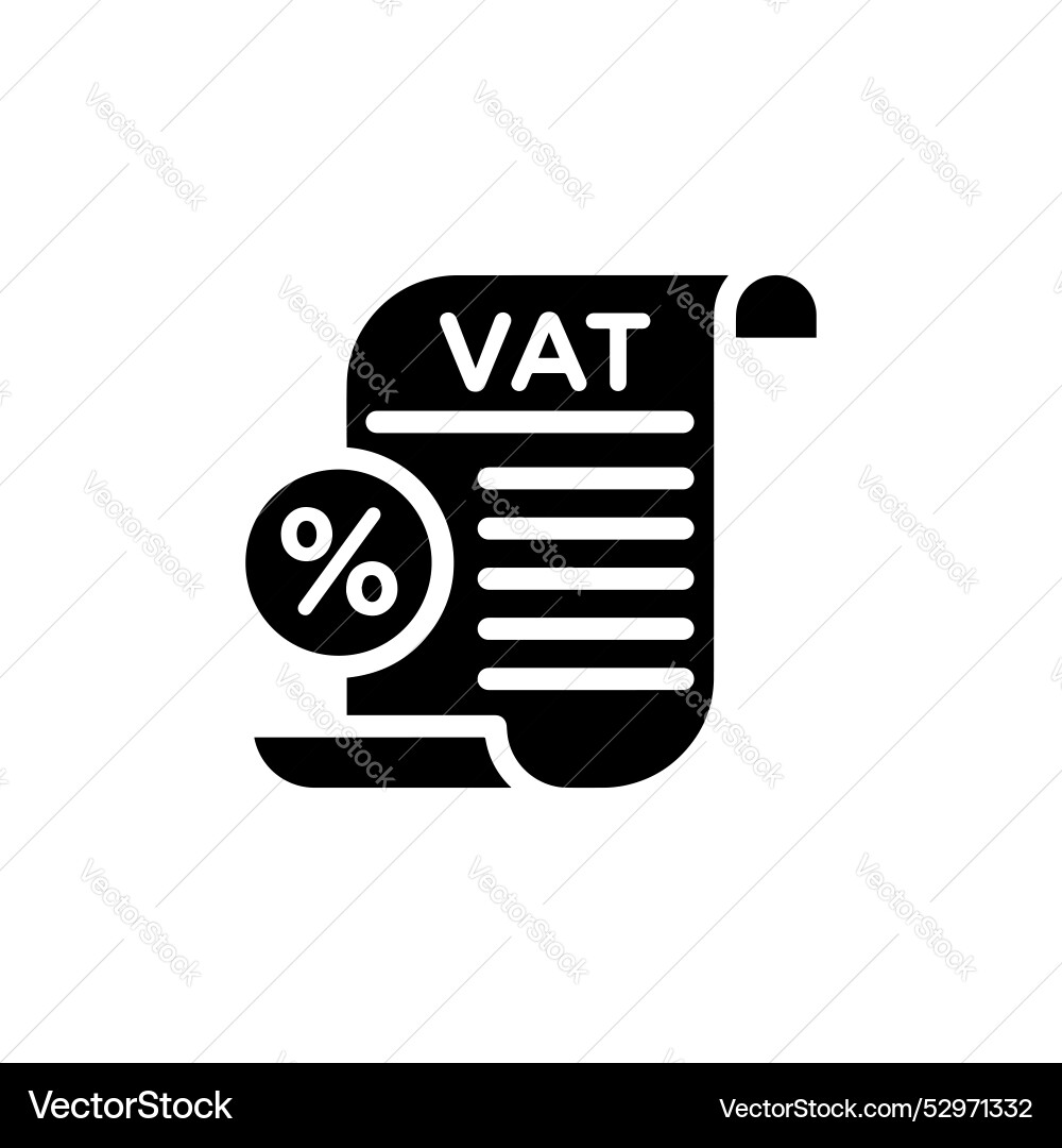 Value added tax vat line icon isolated on white Vector Image