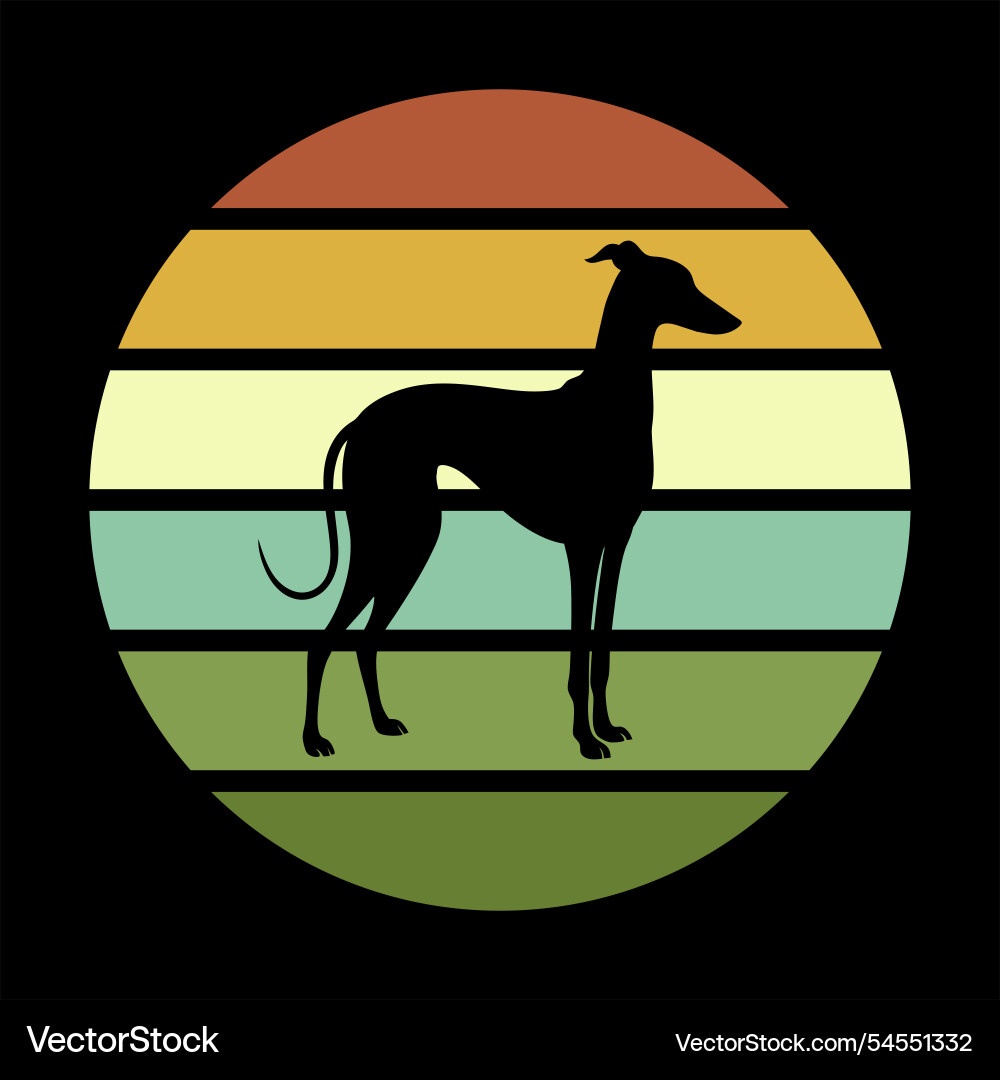 Whippet retro Royalty Free Vector Image - VectorStock