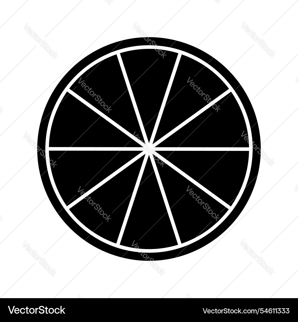 Black circle divided into 10 parts isolated Vector Image