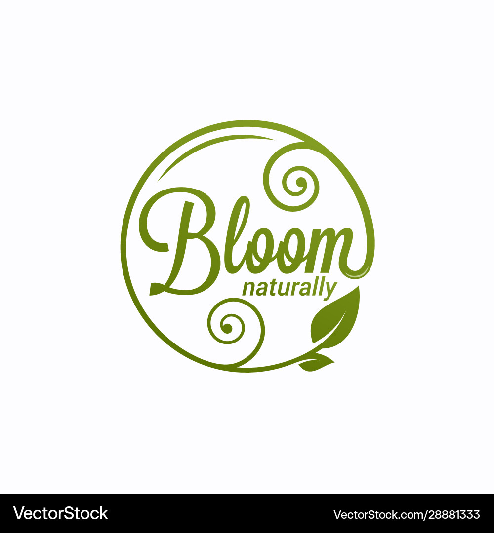 Bloom logo round linear Royalty Free Vector Image