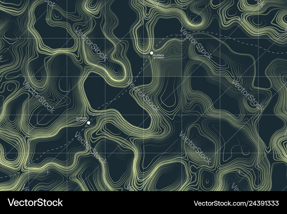 Conceptual alien terrain topographic map Vector Image