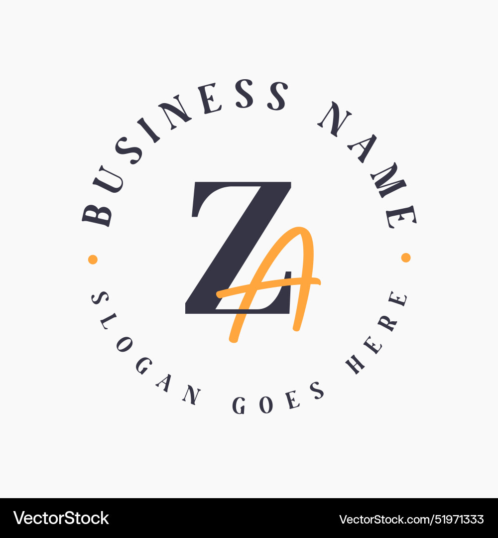 Elegant letter za initials logo for corporate Vector Image