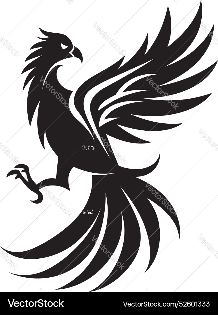 Eternal phoenix hand drawn symbol of mythical Vector Image