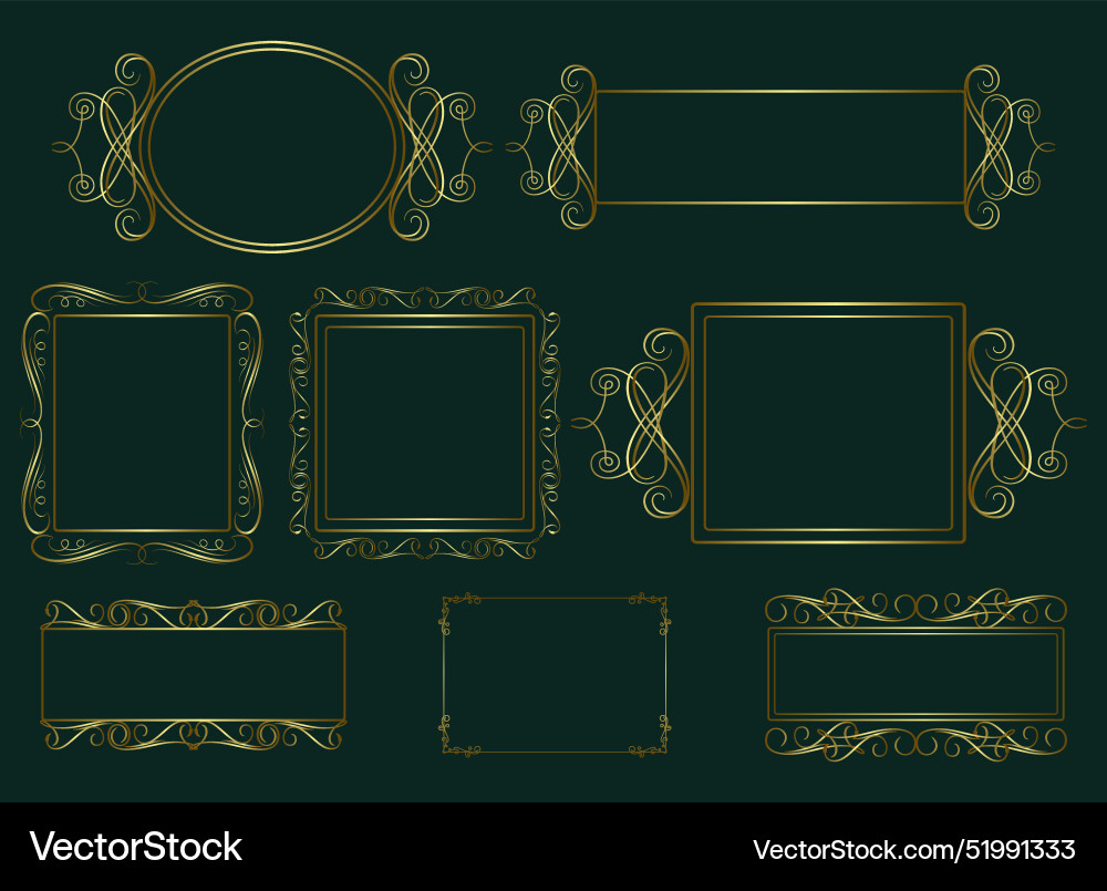 Floral decorative ornamental border pack Vector Image