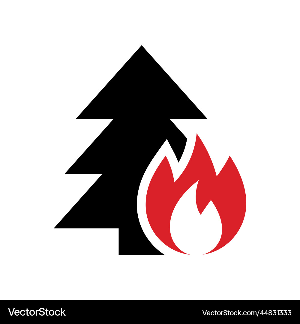 Forest fire hazard sign Royalty Free Vector Image