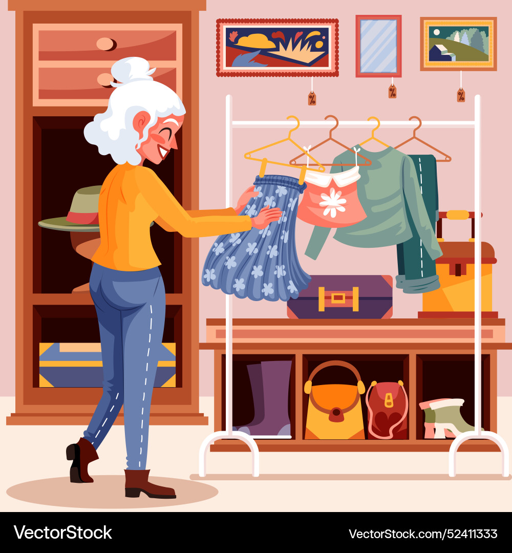 Hand drawn thrift store Royalty Free Vector Image
