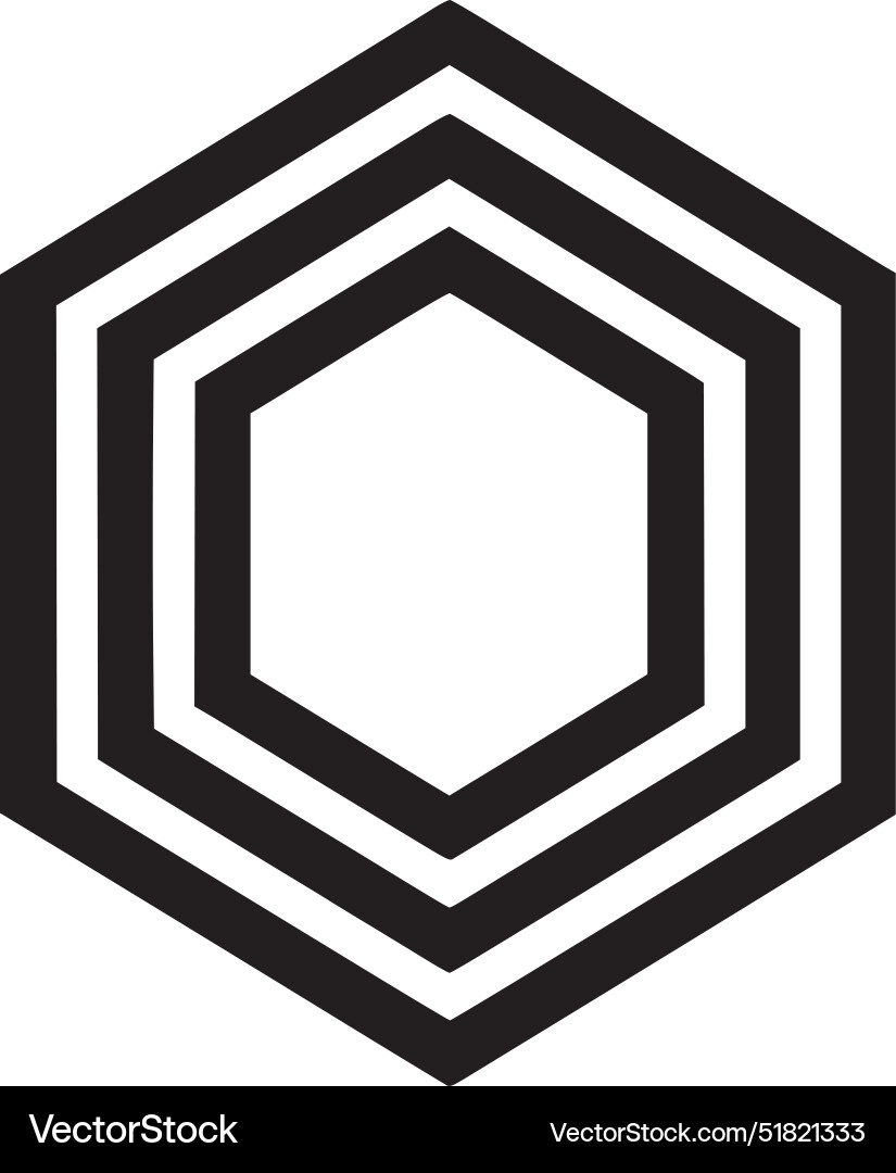 Hexagon - minimalist and simple silhouette Vector Image