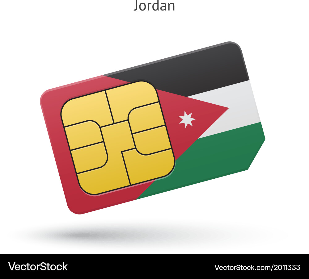 Jordan Mobile SIM Card Royalty Free Vector Image