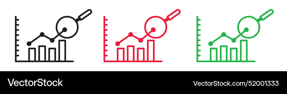 Market prediction icon line art Royalty Free Vector Image
