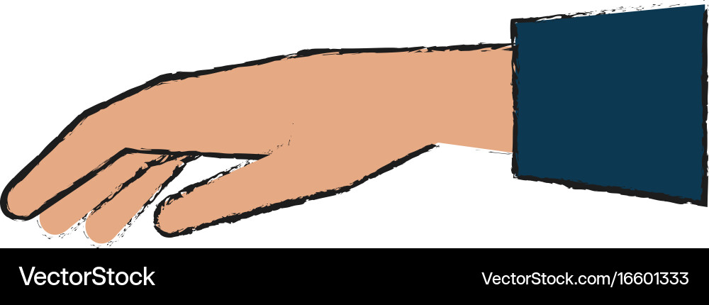 Offene Hand nach unten Seitenansicht Symbol imag Vektorbild