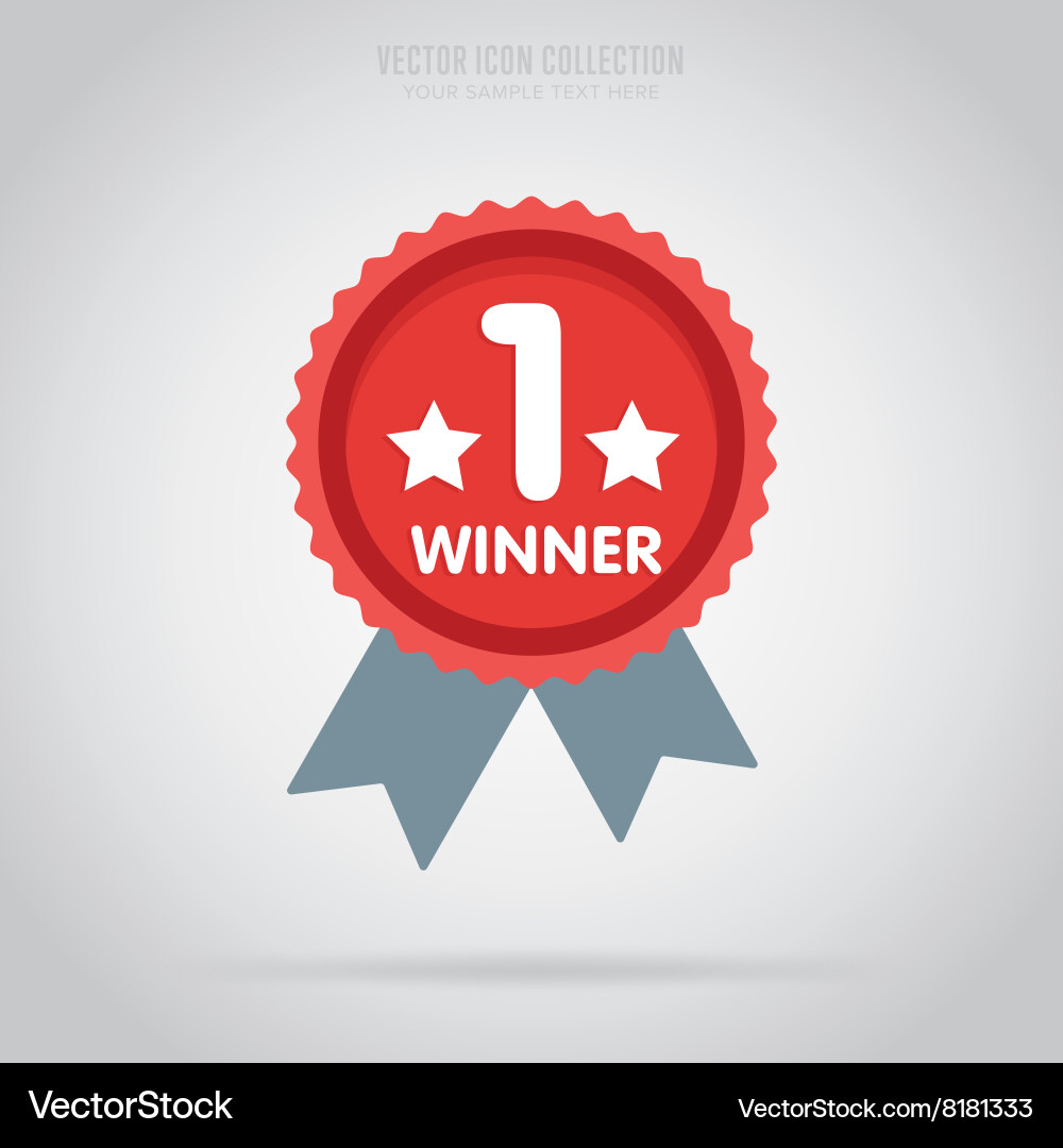 Winner isolated medal label or sticker Royalty Free Vector