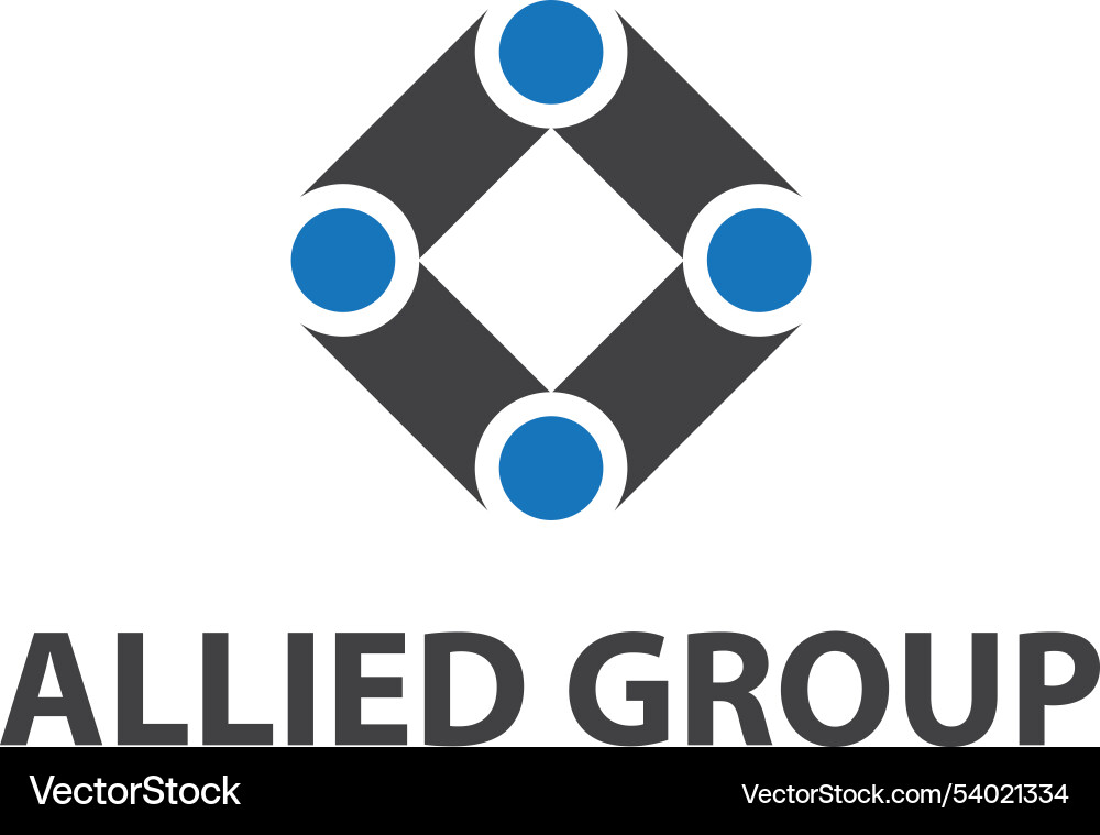 Allied group square logo design Royalty Free Vector Image