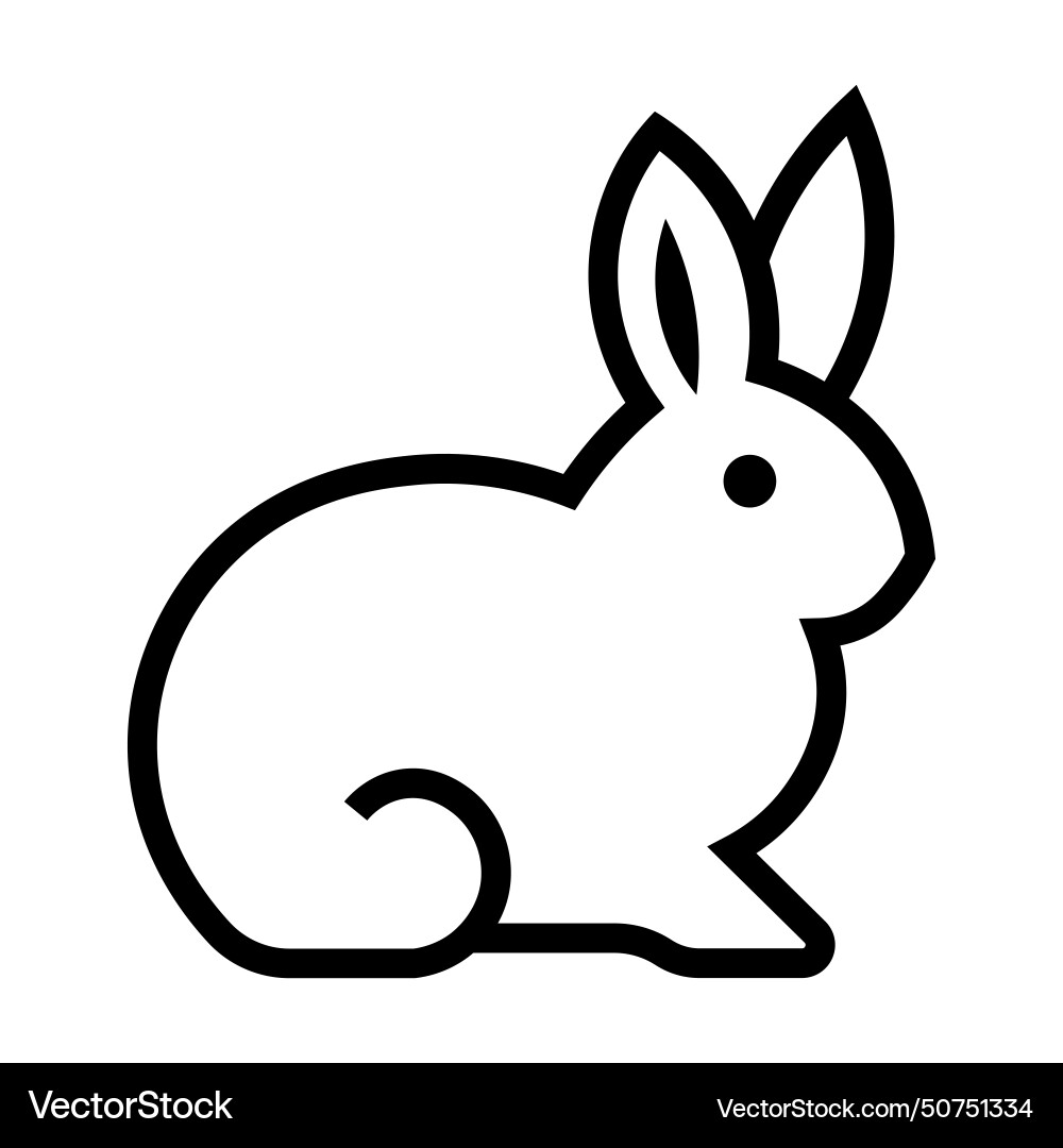Black rabbit icon on white background Royalty Free Vector