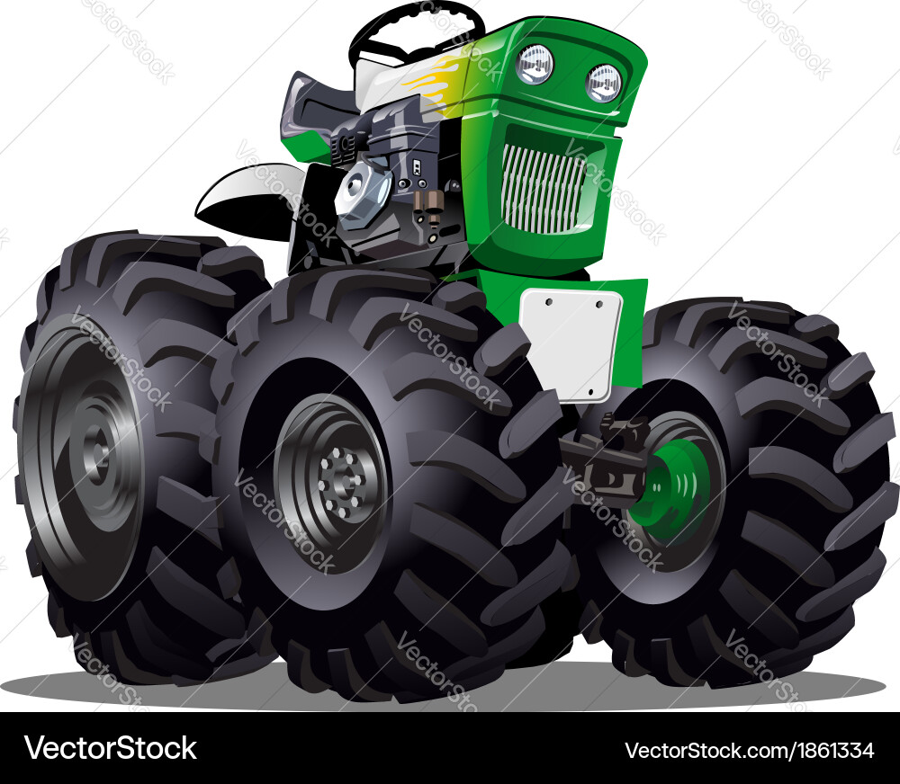 Cartoon tractor Royalty Free Vector Image - VectorStock