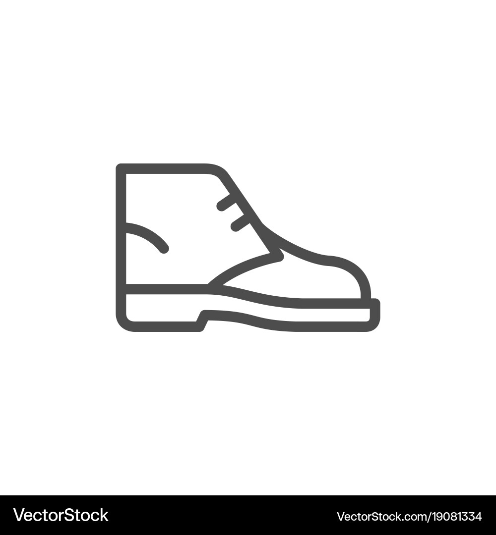 Desert boot line icon Royalty Free Vector Image