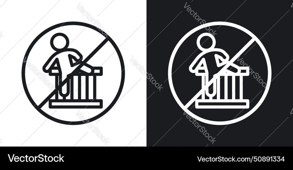 Do not climb sign icon set warning against Vector Image