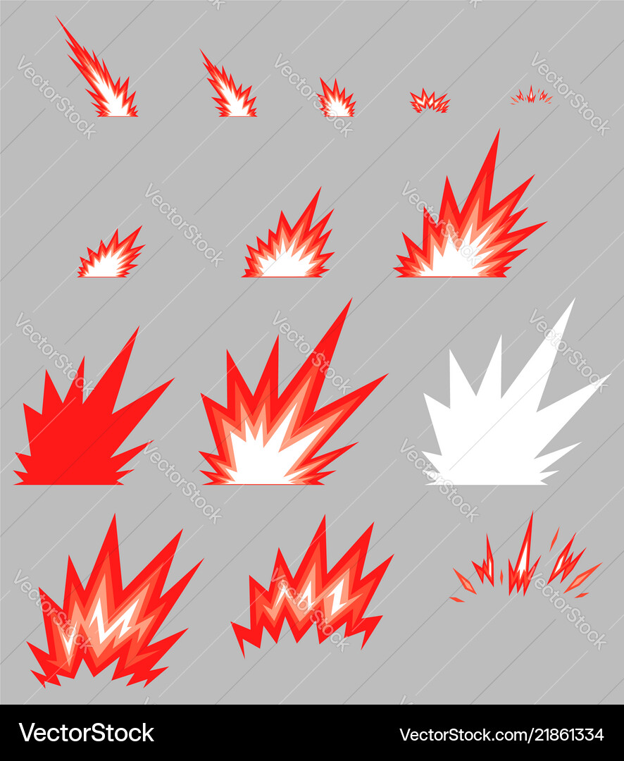 Dynamic Blast Sprite Collection Royalty Free Vector Image