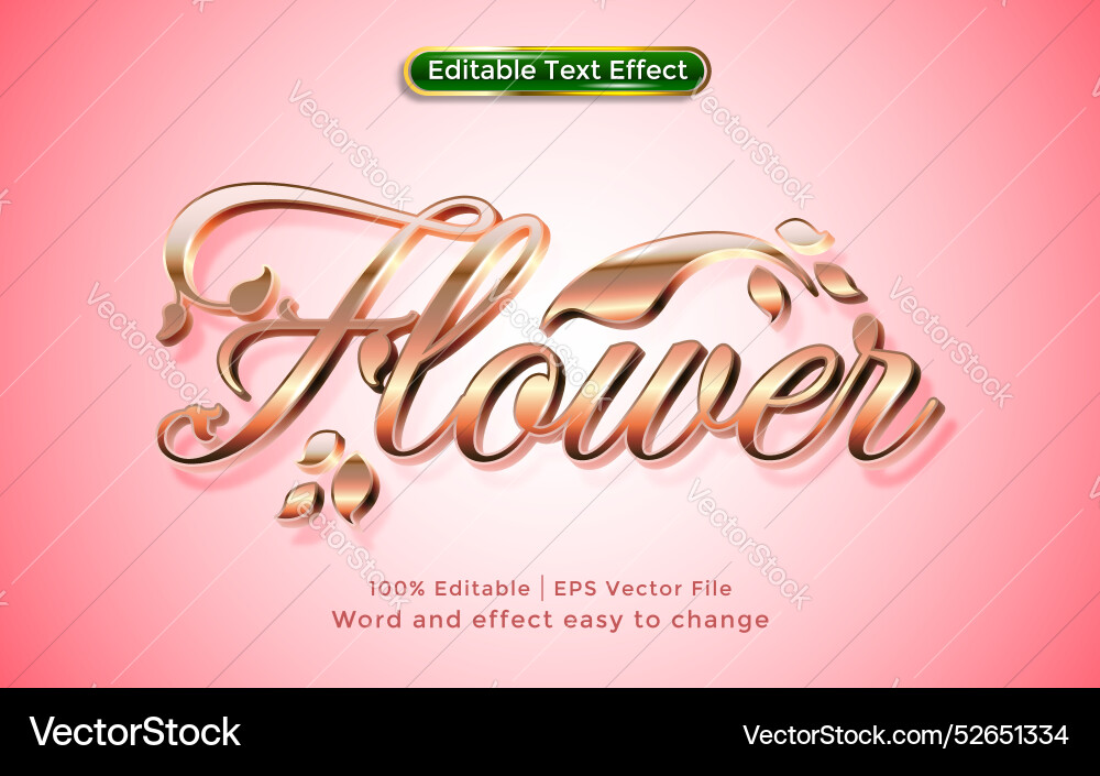 Flower text editable effect Royalty Free Vector Image