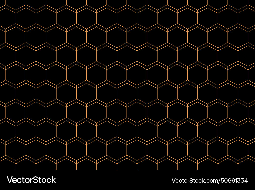 Geometric style hexagon shape pattern on dark Vector Image