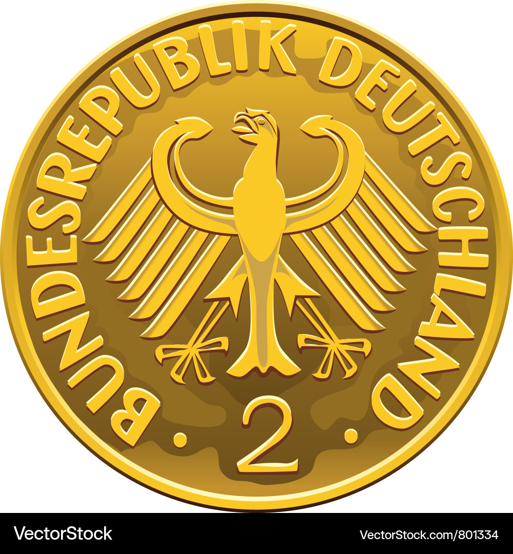 German money silver coin Royalty Free Vector Image