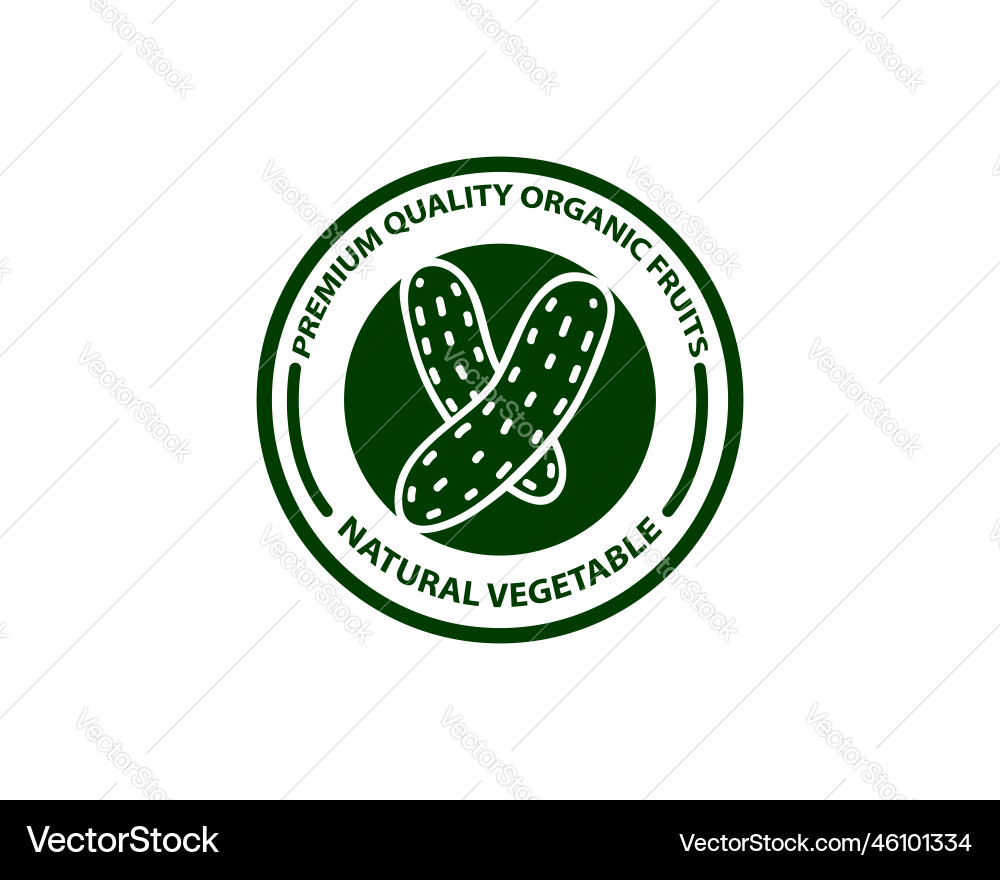 Gurke grün Bio-Lebensmittel-Logo der Marke Vektorbild