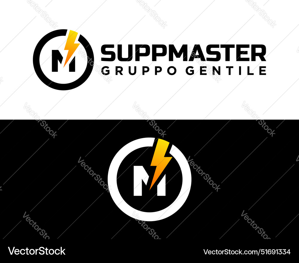M electric logo Royalty Free Vector Image - VectorStock